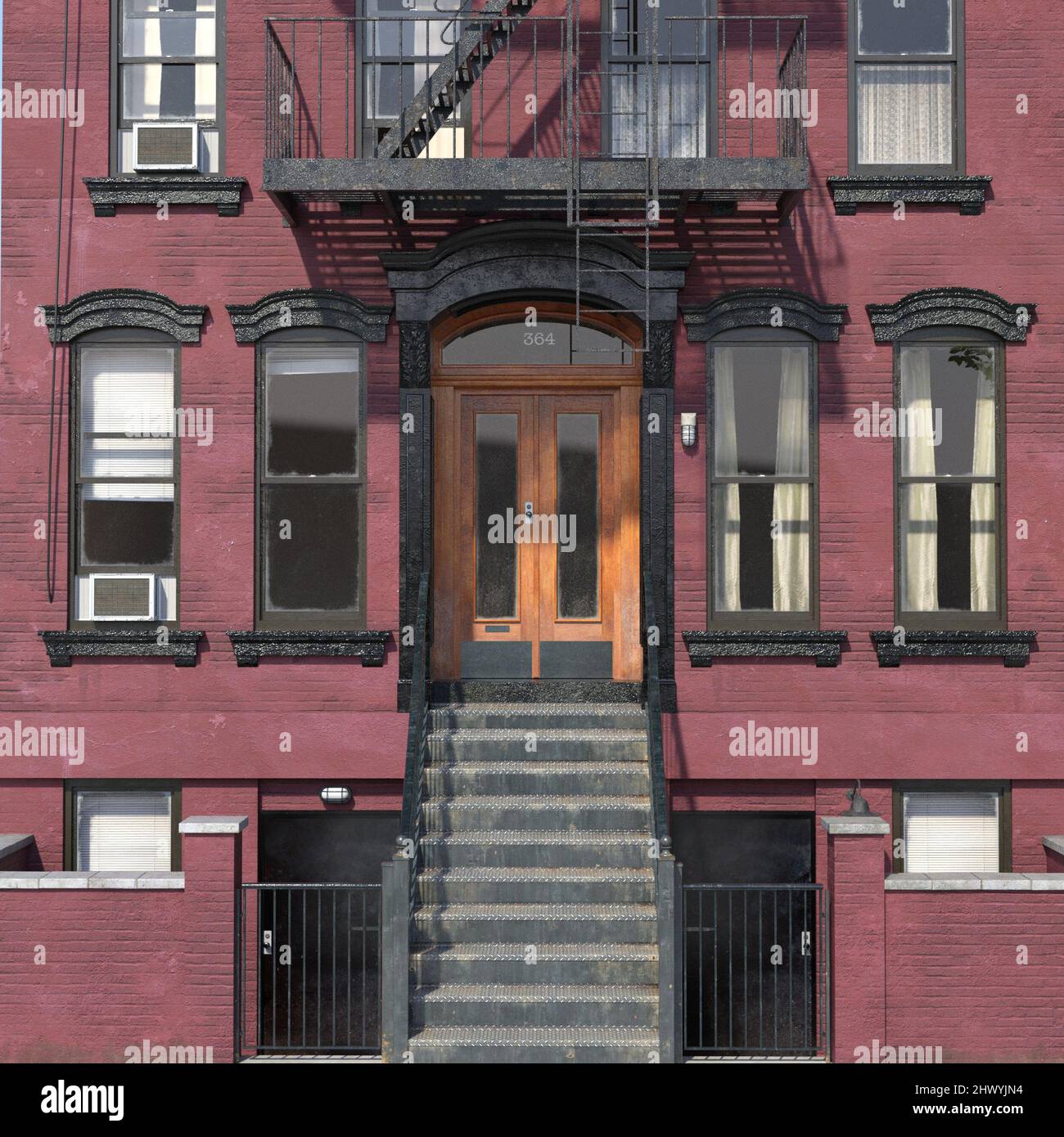 Vintage terraced city style apartment building entrance Stock Photo - Alamy