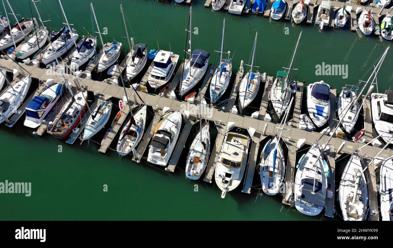 Oceanside, California, USA marina overhead view Stock Photo - Alamy