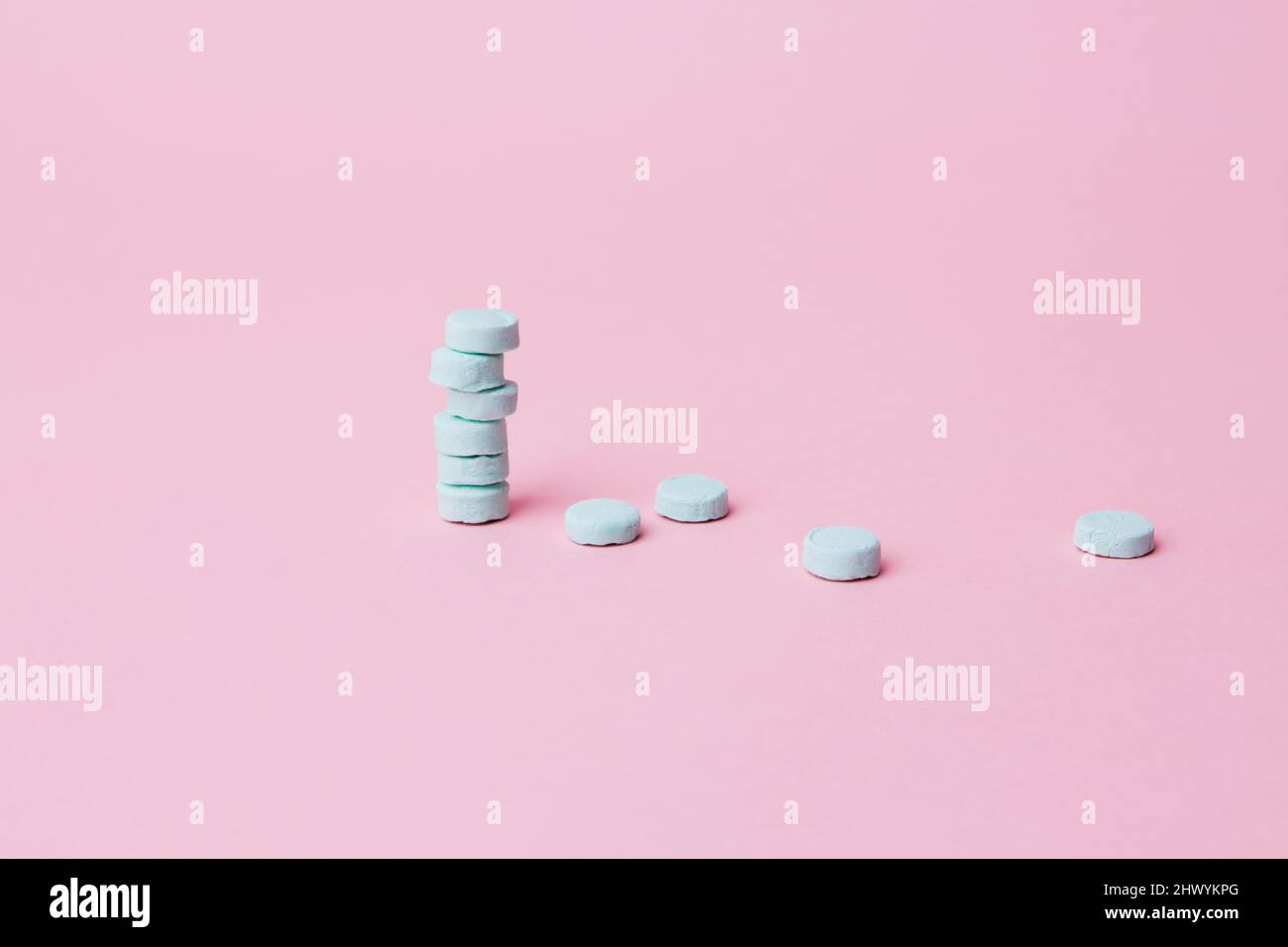 breath mints on pink background Stock Photo - Alamy