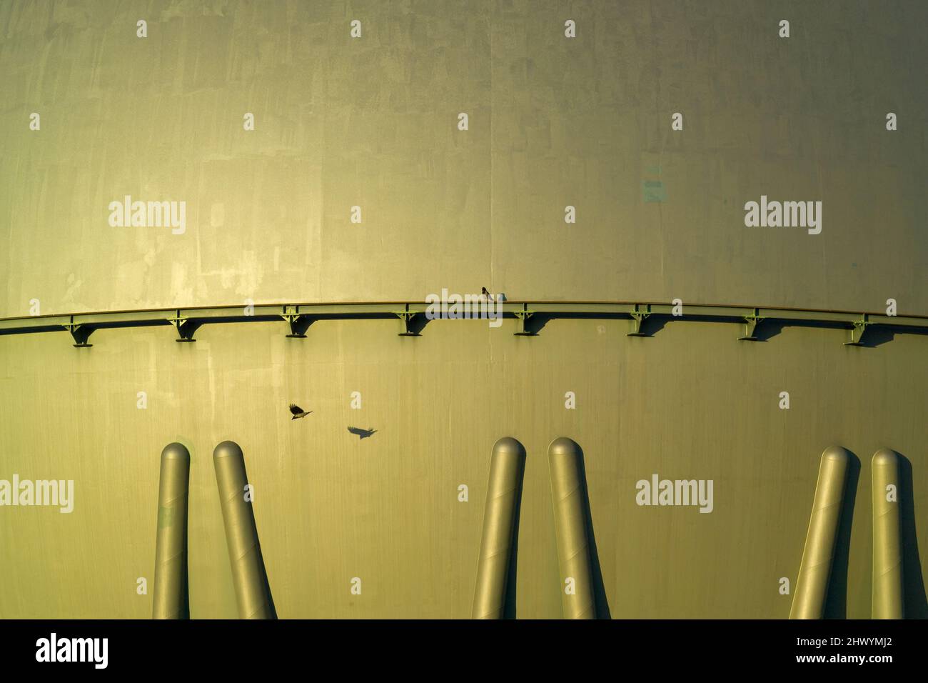 Gas Tank with crows Stock Photo - Alamy