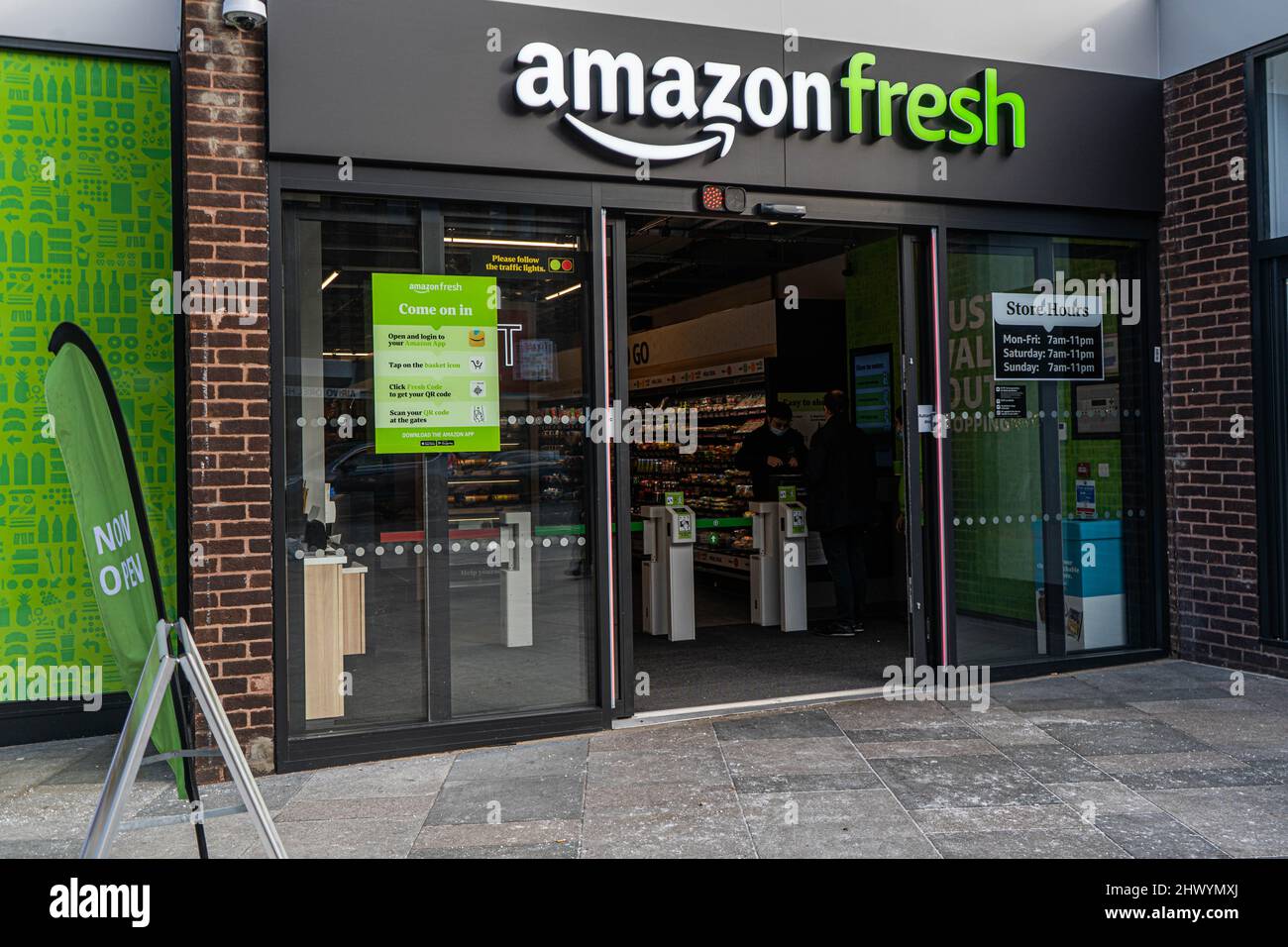 8 March 2022. Amazon Fresh store in Richmond, London Stock Photo - Alamy