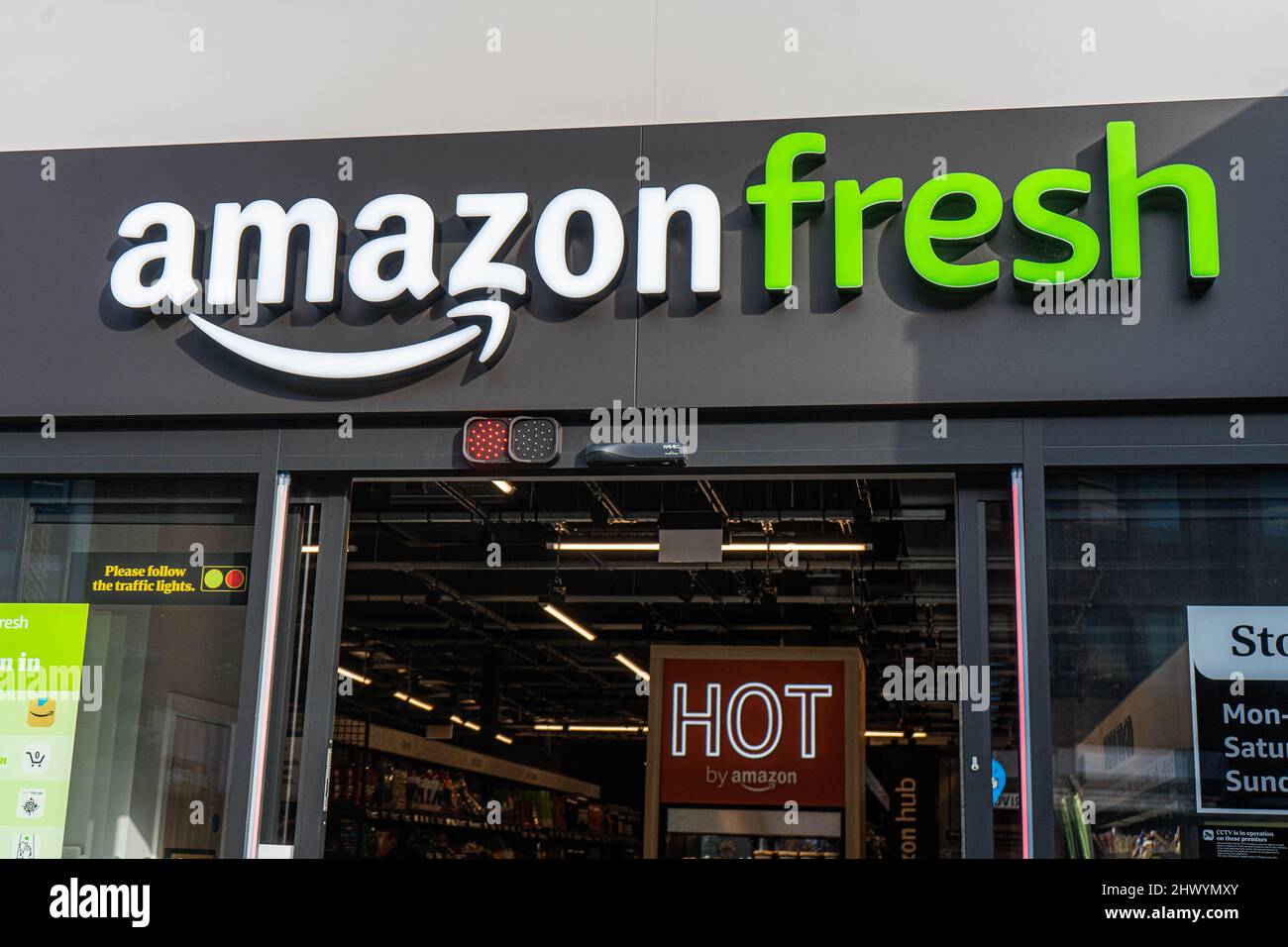 8 March 2022. Amazon Fresh store in Richmond, London Stock Photo - Alamy