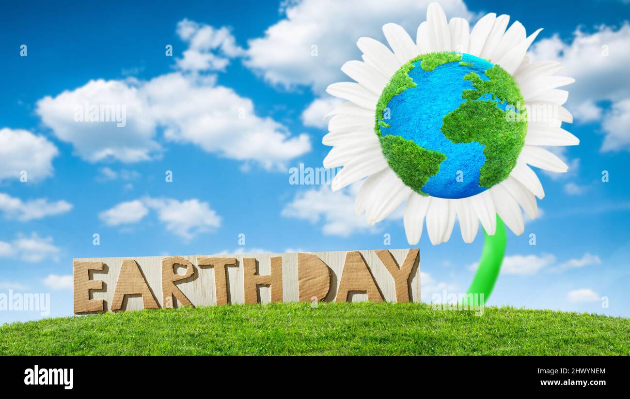 green grass meadow and flower, Earth day concept Stock Photo - Alamy