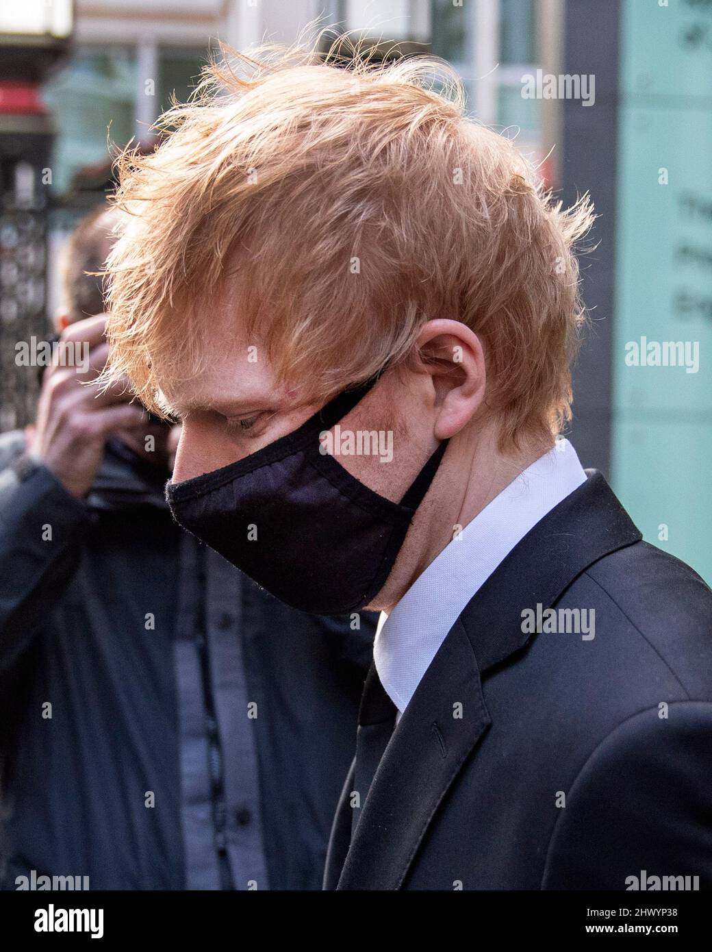 Ed Sheeran leaves the Rolls Building, High Court in central London ...