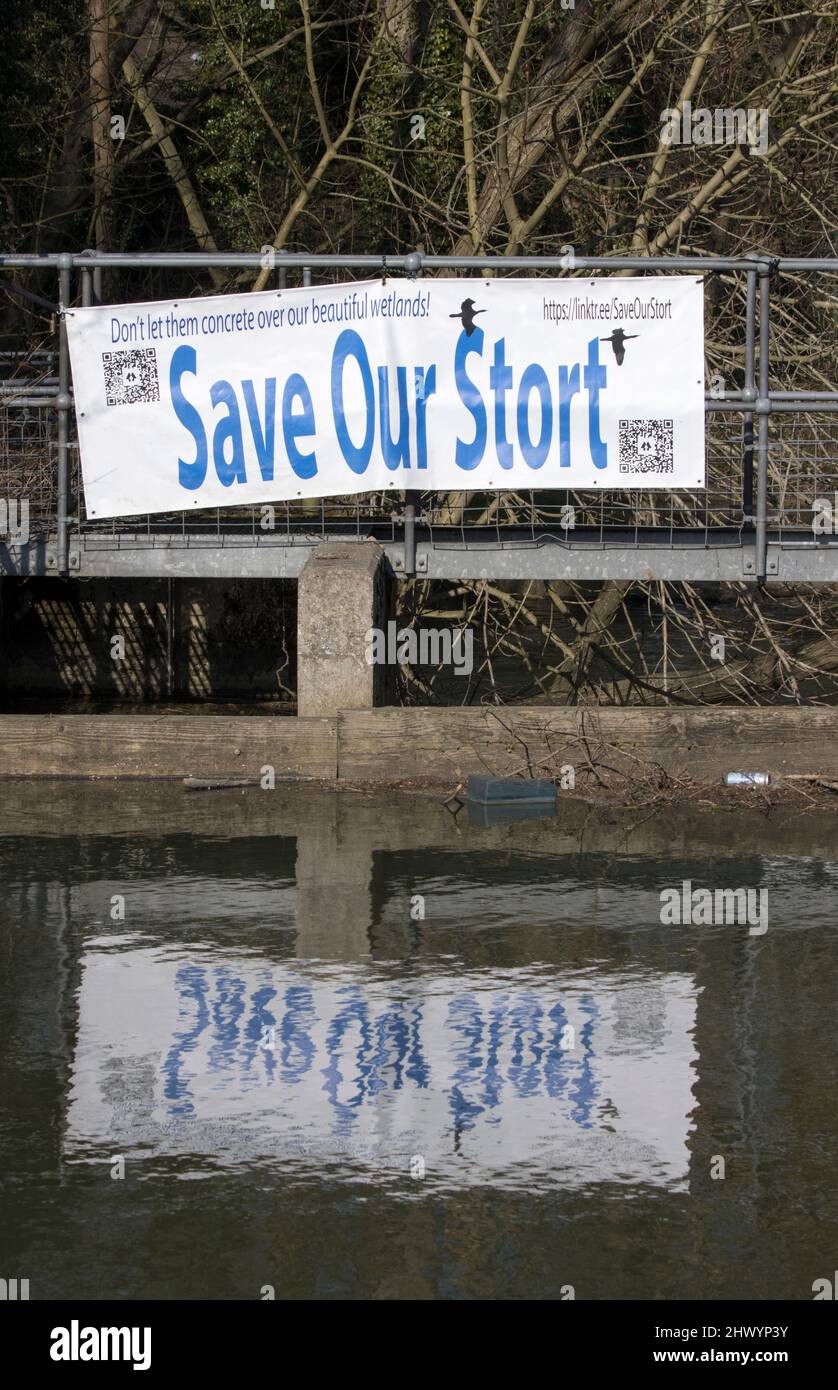 Save Our Stort Development Protest Banner River Stort Harlow Essex ...