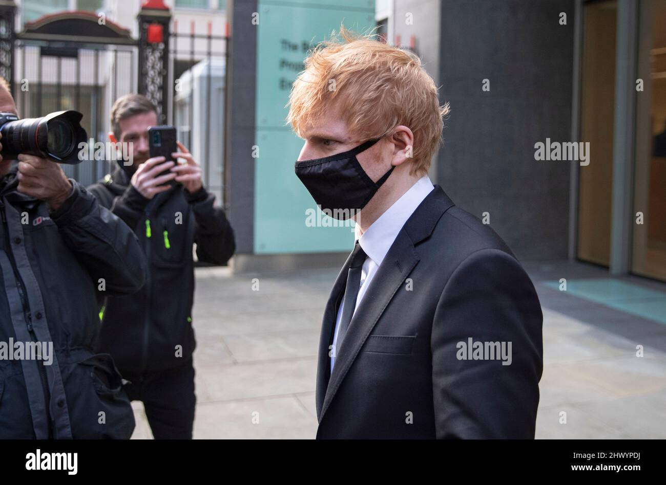 Ed Sheeran leaves the Rolls Building, High Court in central London ...