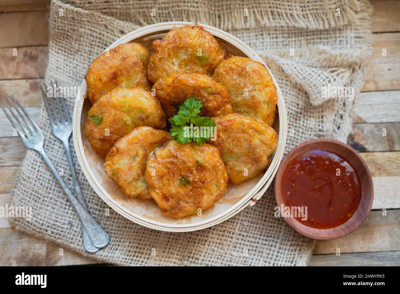 Indonesian food : Perkedel is fried patties, made of ground potatoes ...