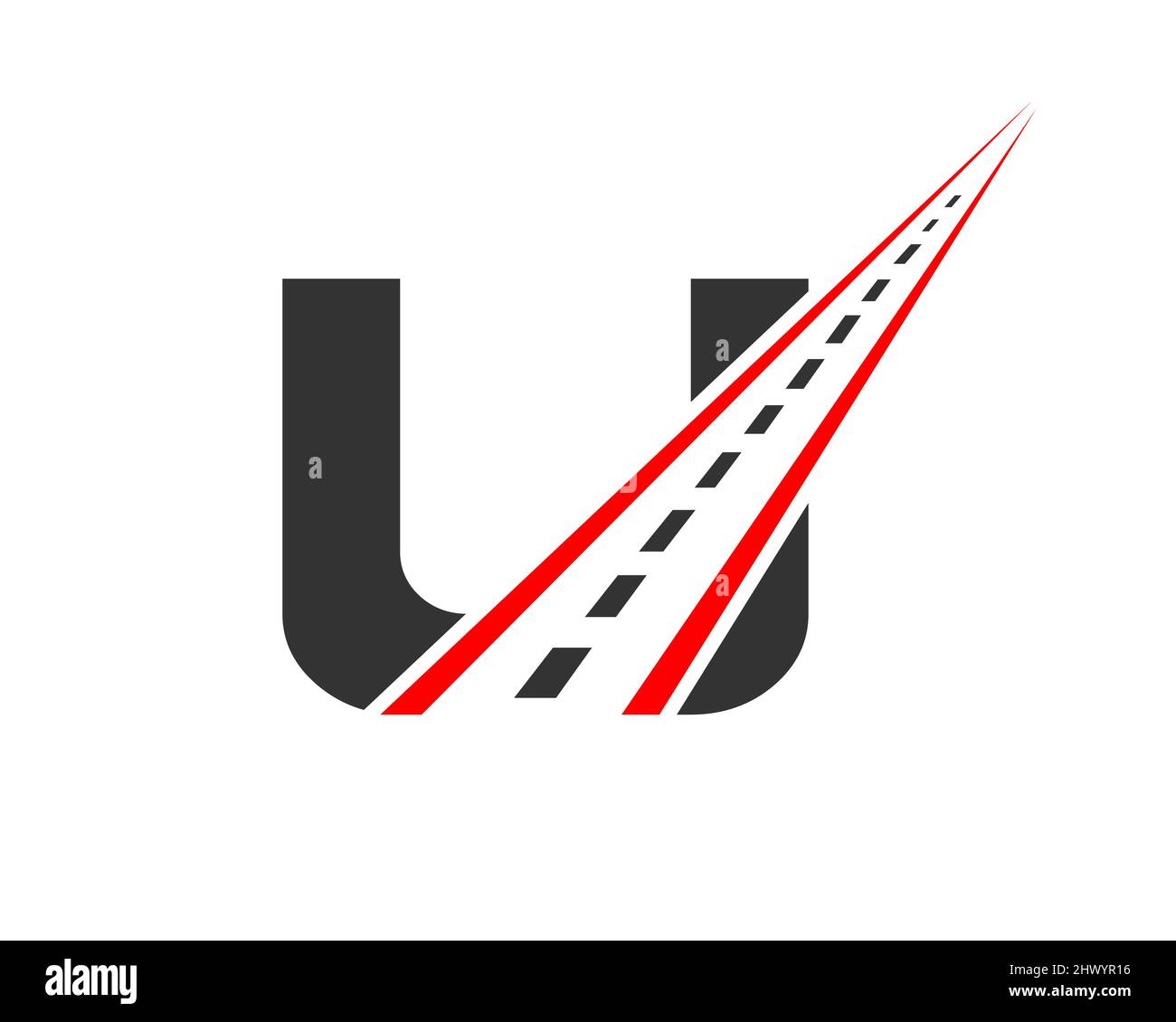 Transport Logo With U Letter Concept. U Letter Road Logo Design ...