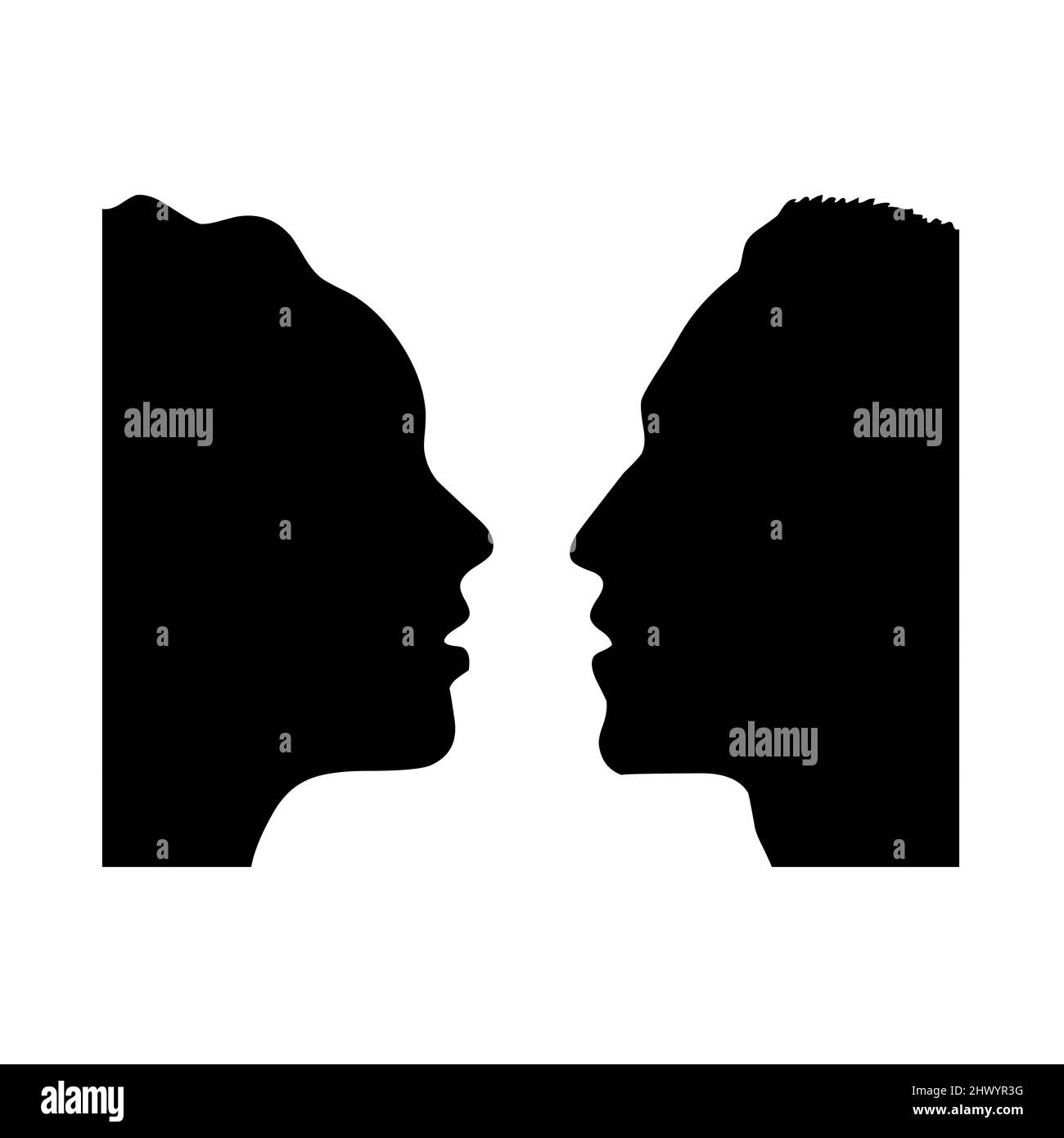 Face To Face Symbol Icon Stock Photo Alamy