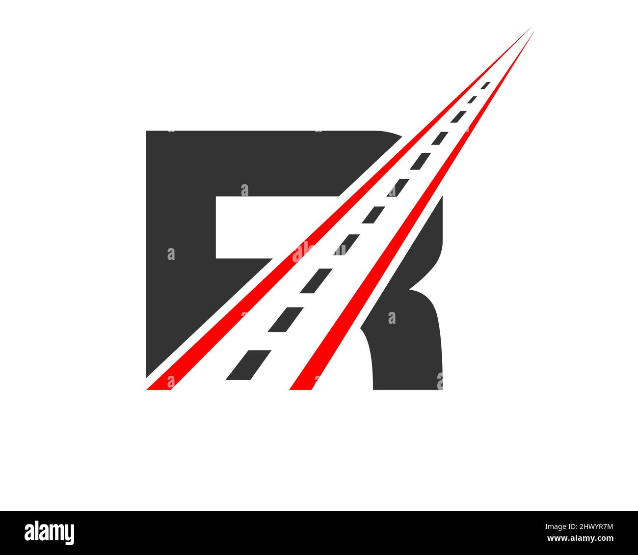 Transport Logo With R Letter Concept. R Letter Road Logo Design ...