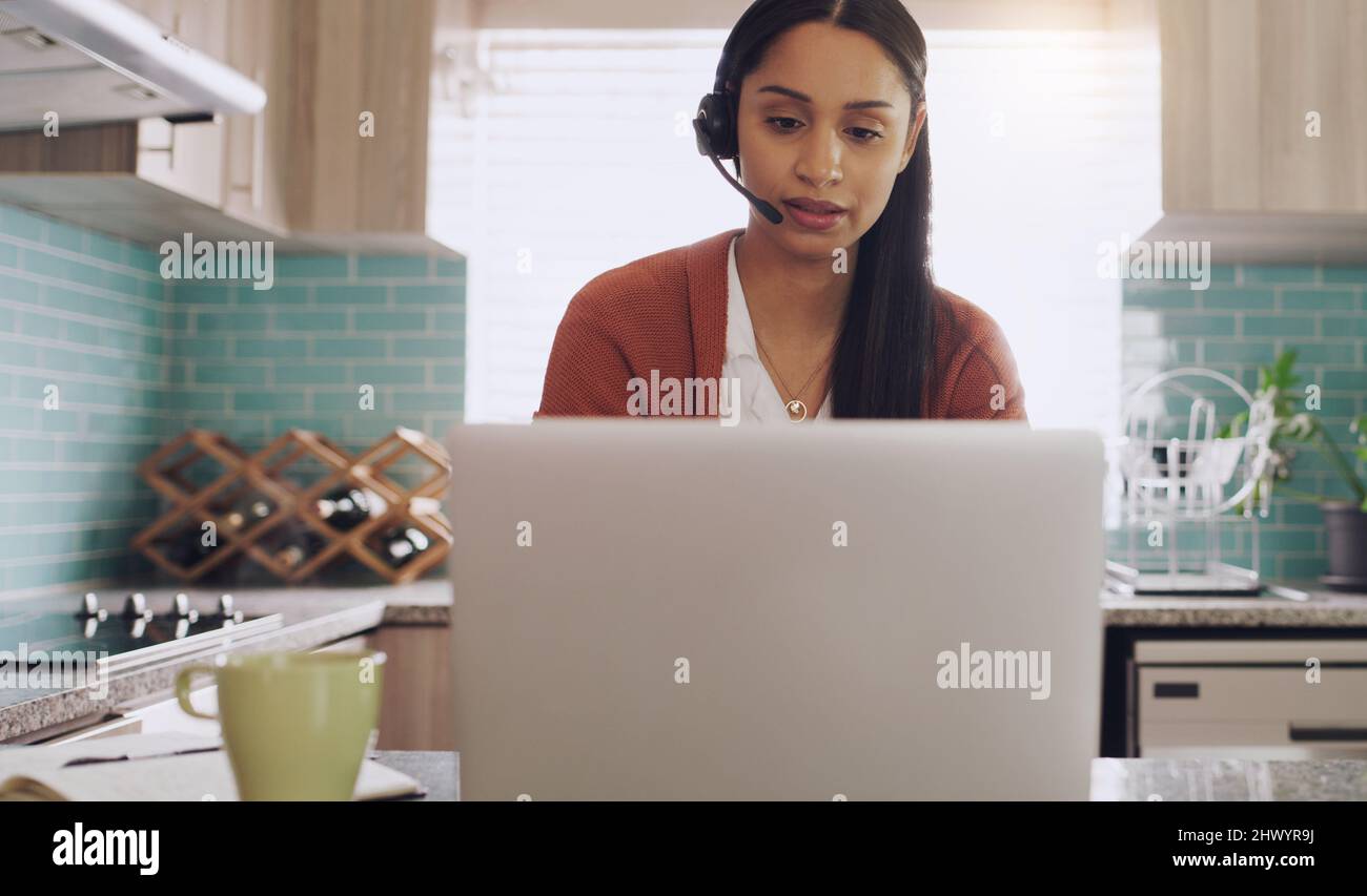 Female Virtual Assistant Working At Home High Resolution Stock ...