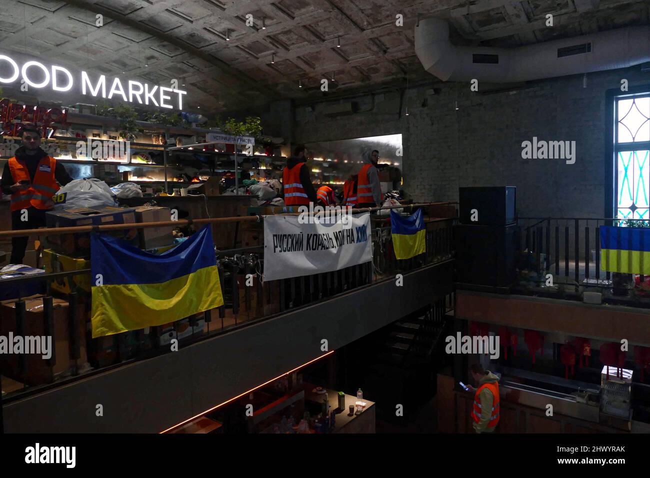 Odesa, Ukraine - March 5, 2022 - The volunteer and humanitarian HQ set ...