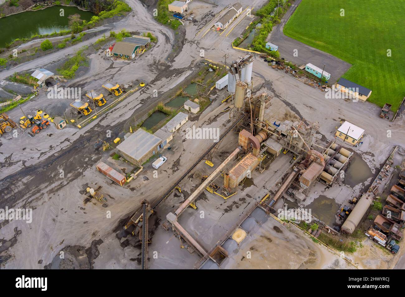 Heavy mining machinery in a quarry for the extraction of stone ...