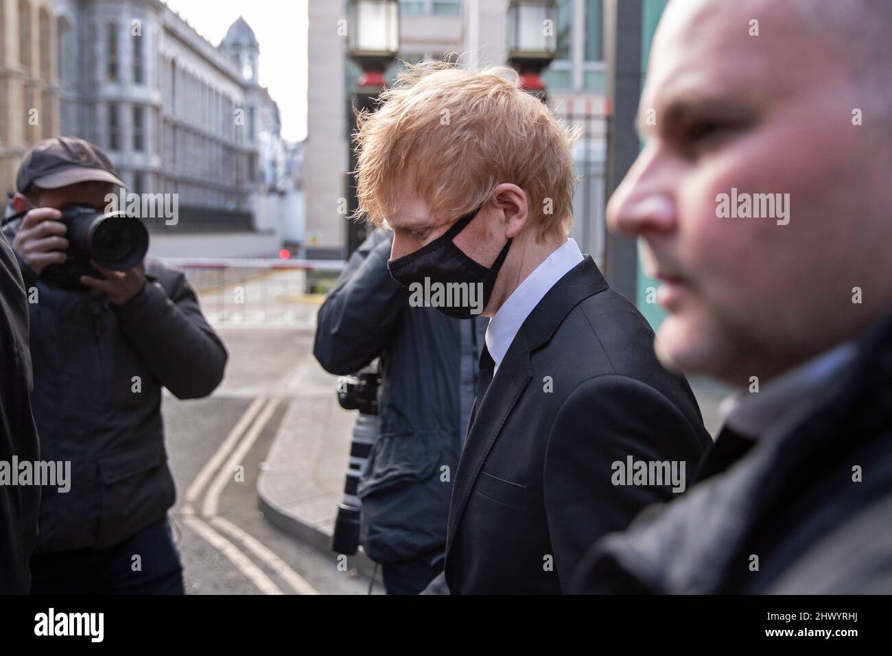 Ed Sheeran leaves the Rolls Building, High Court in central London ...