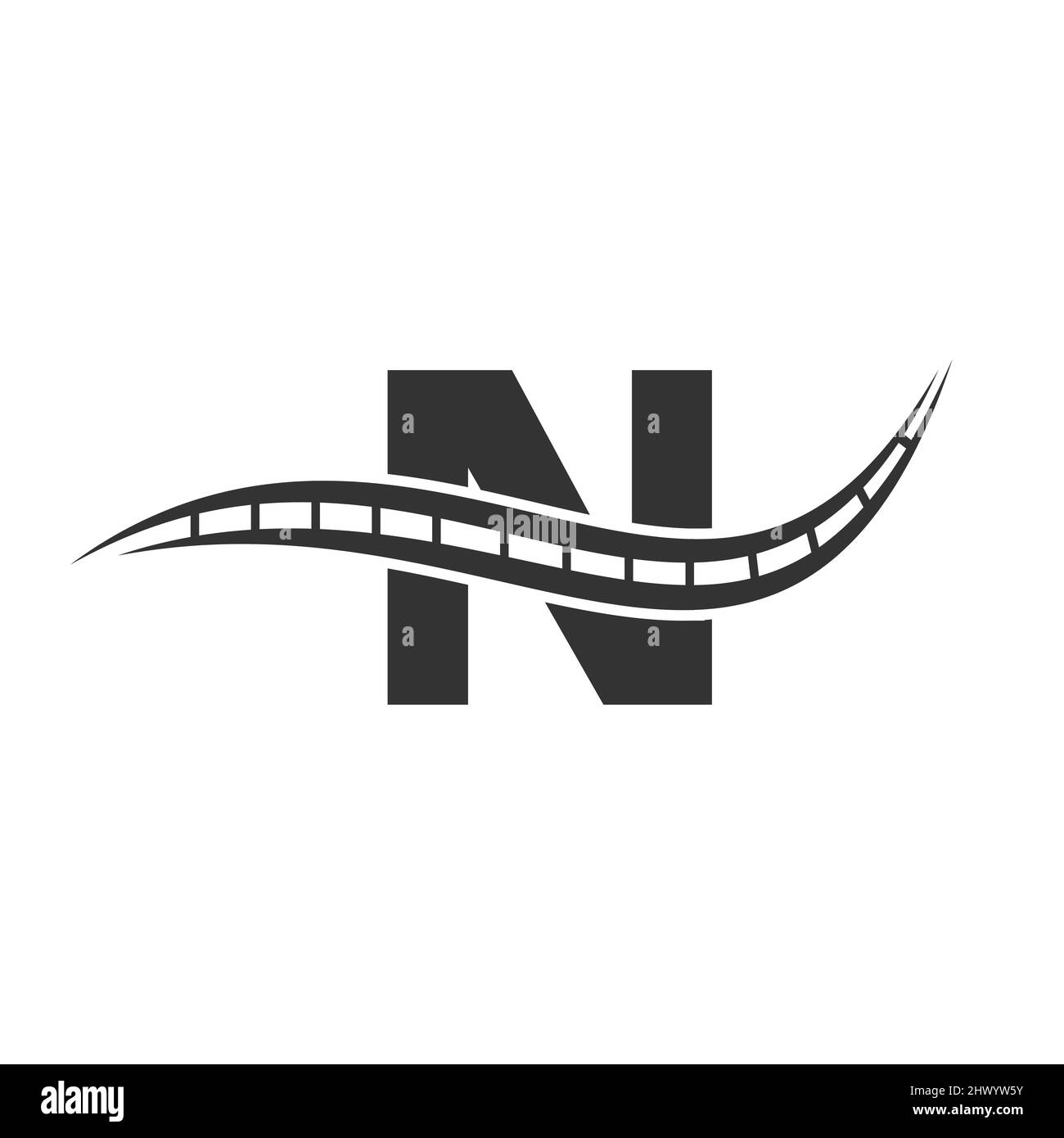 Transport logo with N letter concept. N letter Road logo design Stock ...