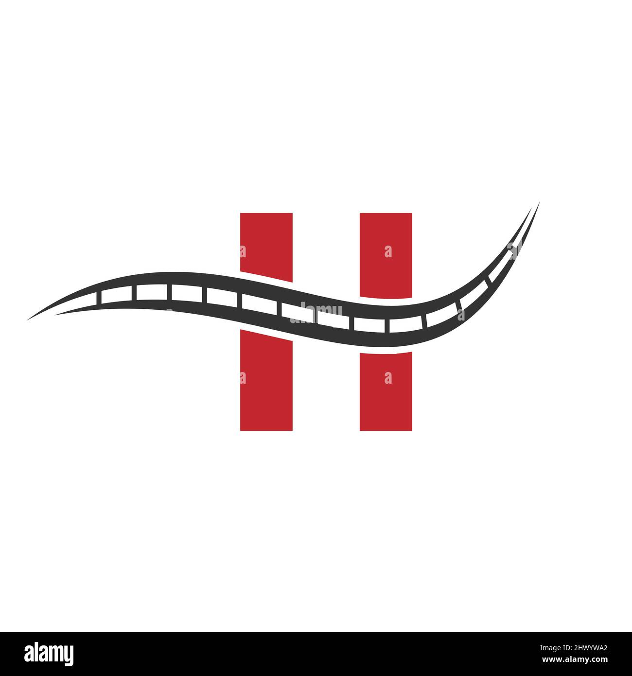 Transport logo with H letter concept. H letter Road logo design Stock ...