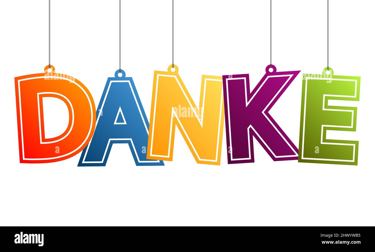 eps vector illustration of colored hanging tags with letters thanks ...