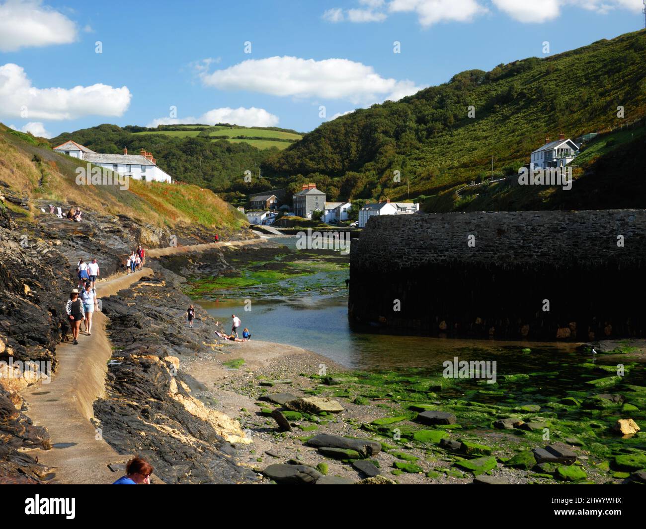 Boscastle harbour, Cornwall, at low tide Stock Photo - Alamy