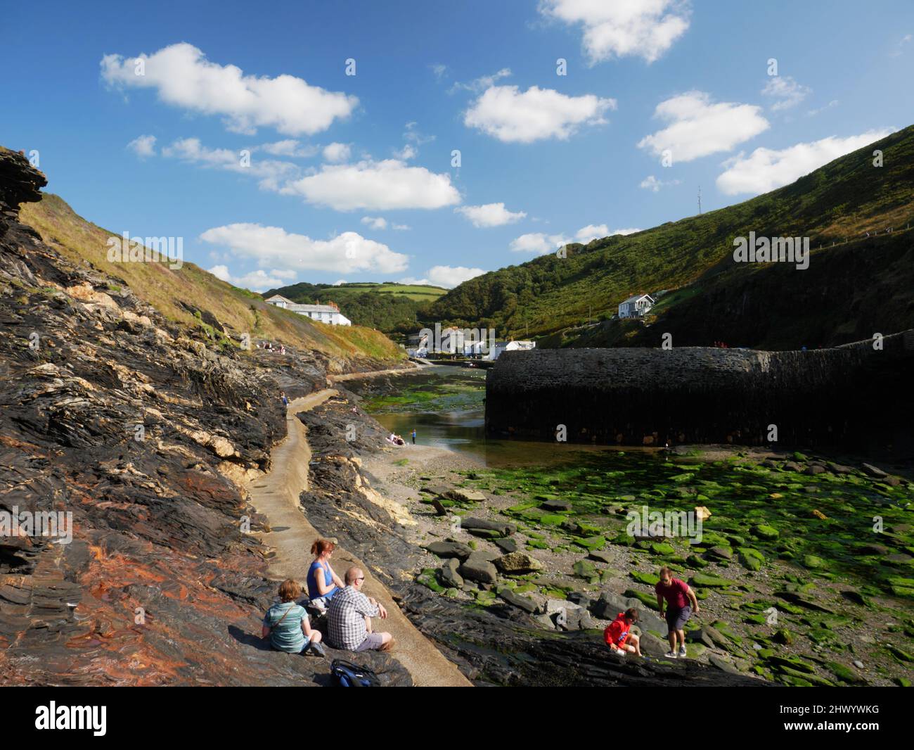 Boscastle harbour, Cornwall, at low tide Stock Photo - Alamy