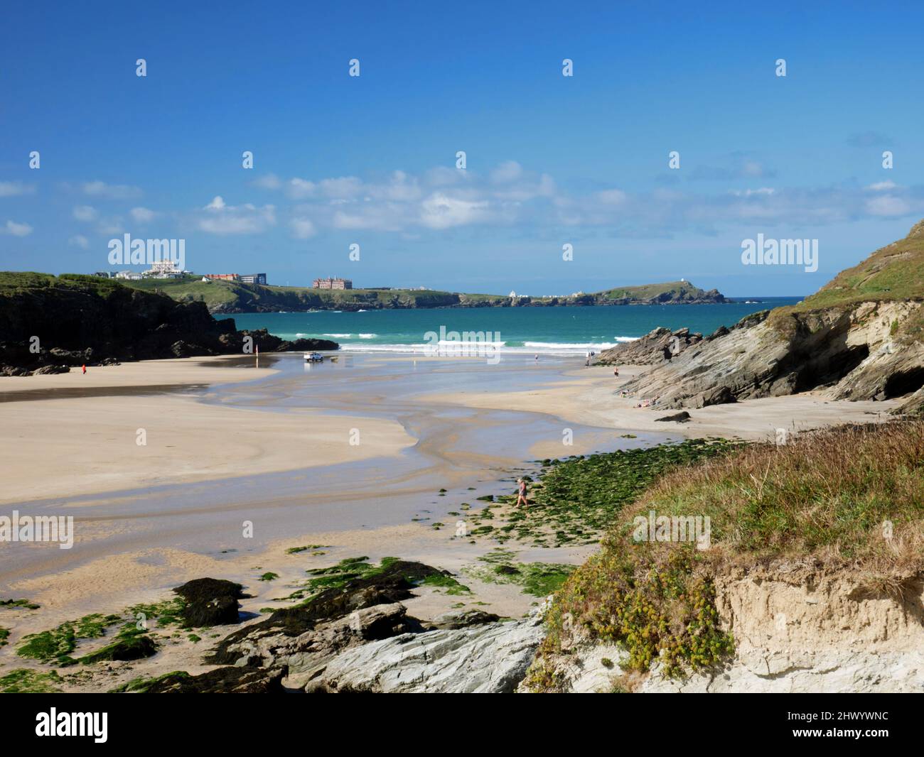 The beach at Porth, Newquay, Cornwall Stock Photo - Alamy