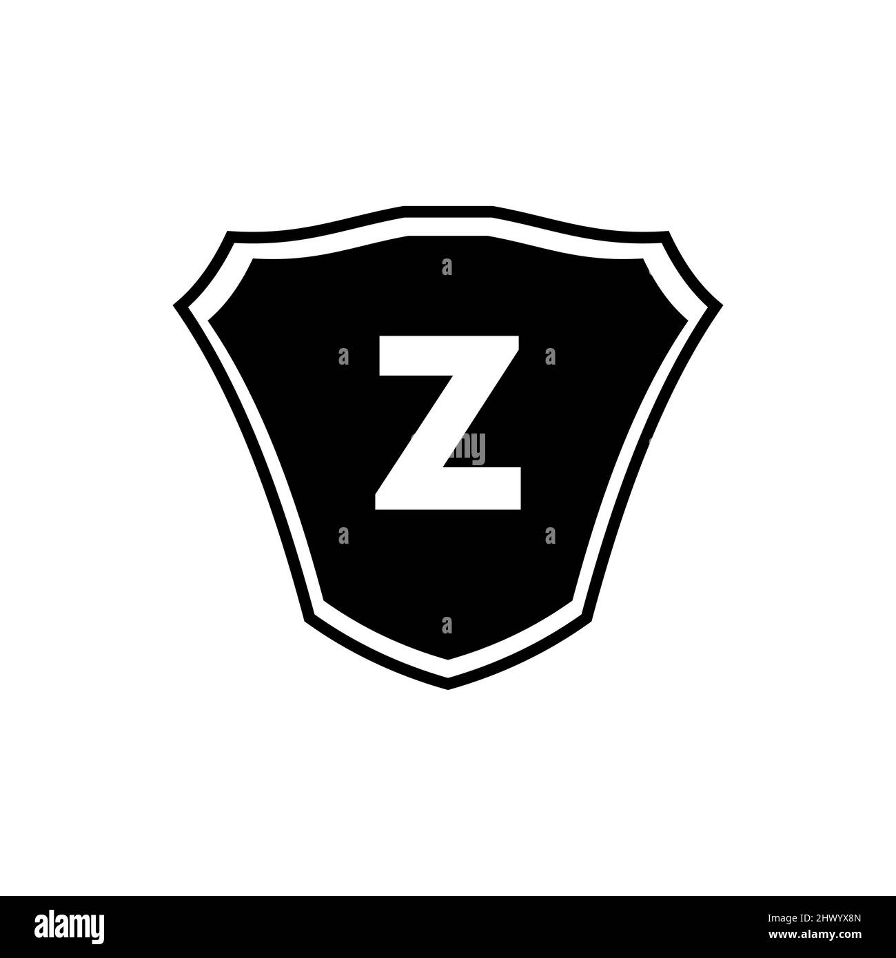 Shield emblem letter Z logo template. Letter Z shield logo, Premium ...