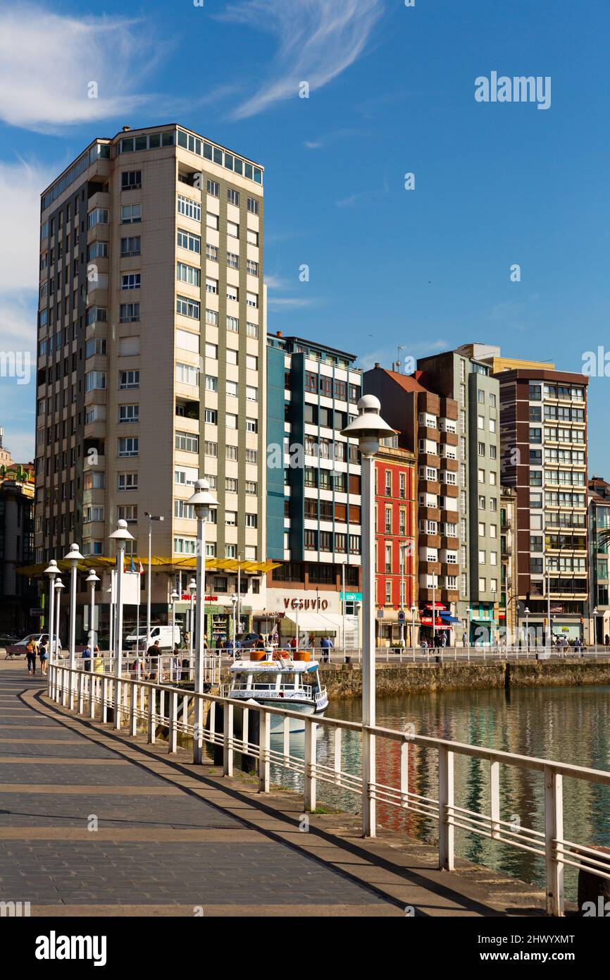 Gijon embankment and marina Stock Photo - Alamy