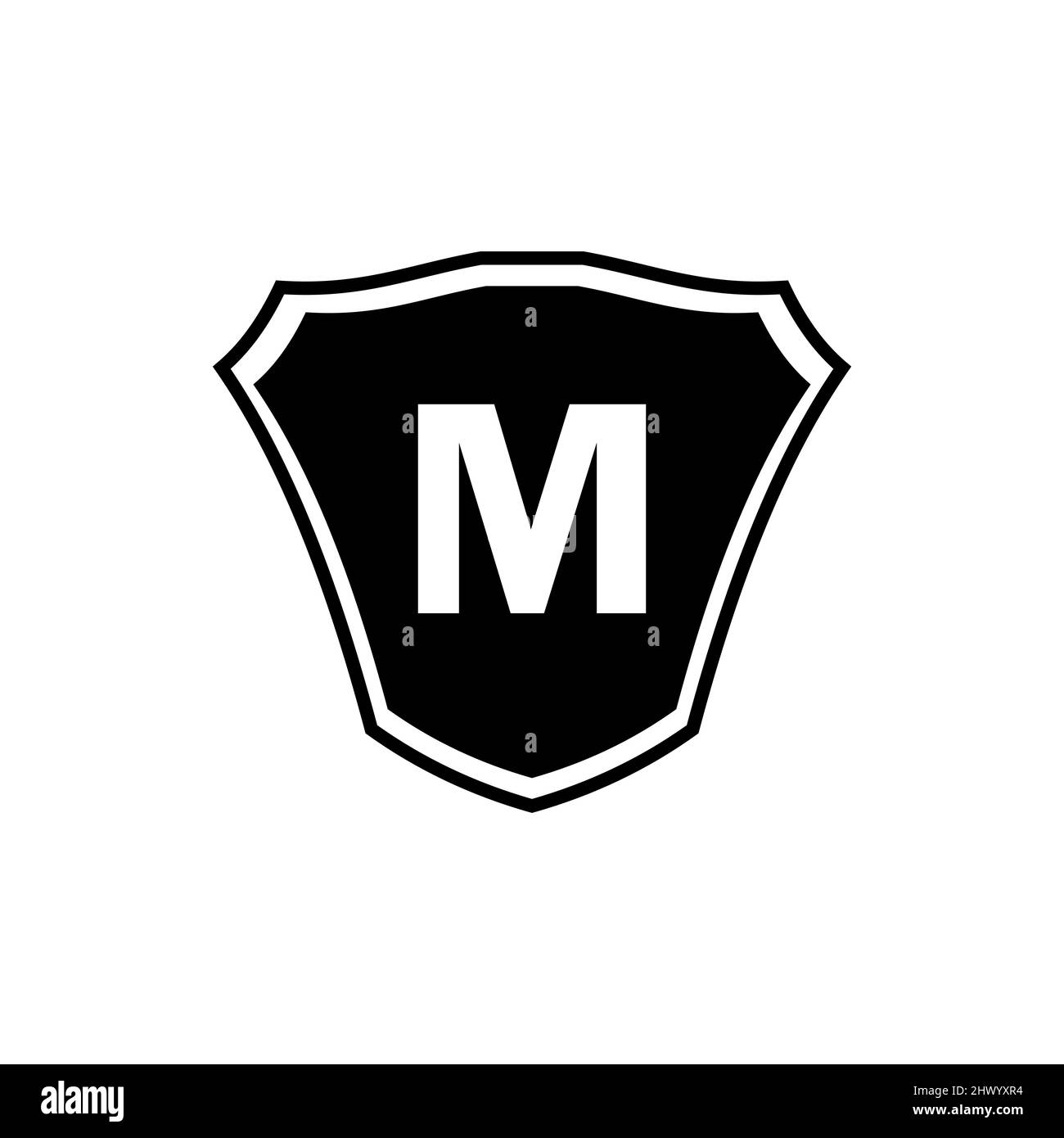 Shield emblem letter M logo template. Letter M shield logo, Premium ...