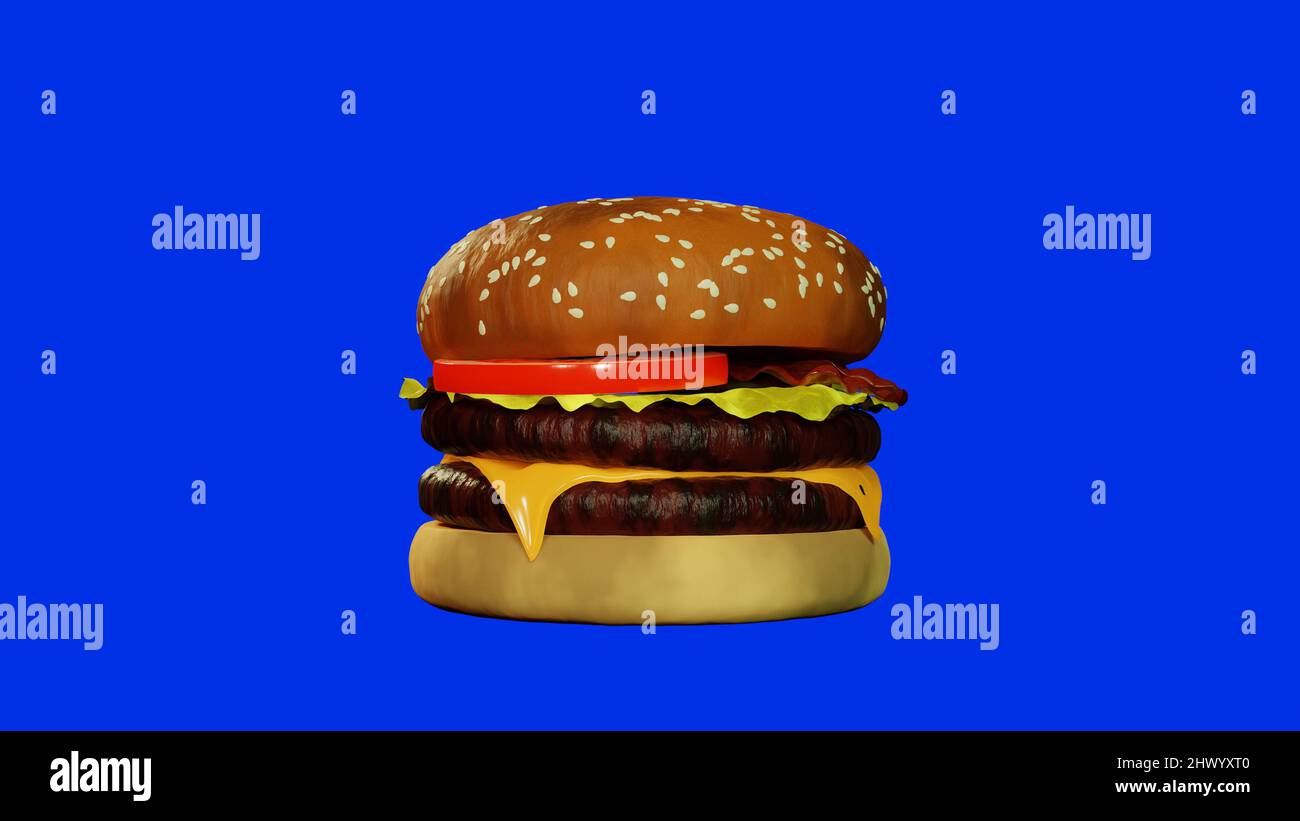 burger food 3d Stock Photo - Alamy