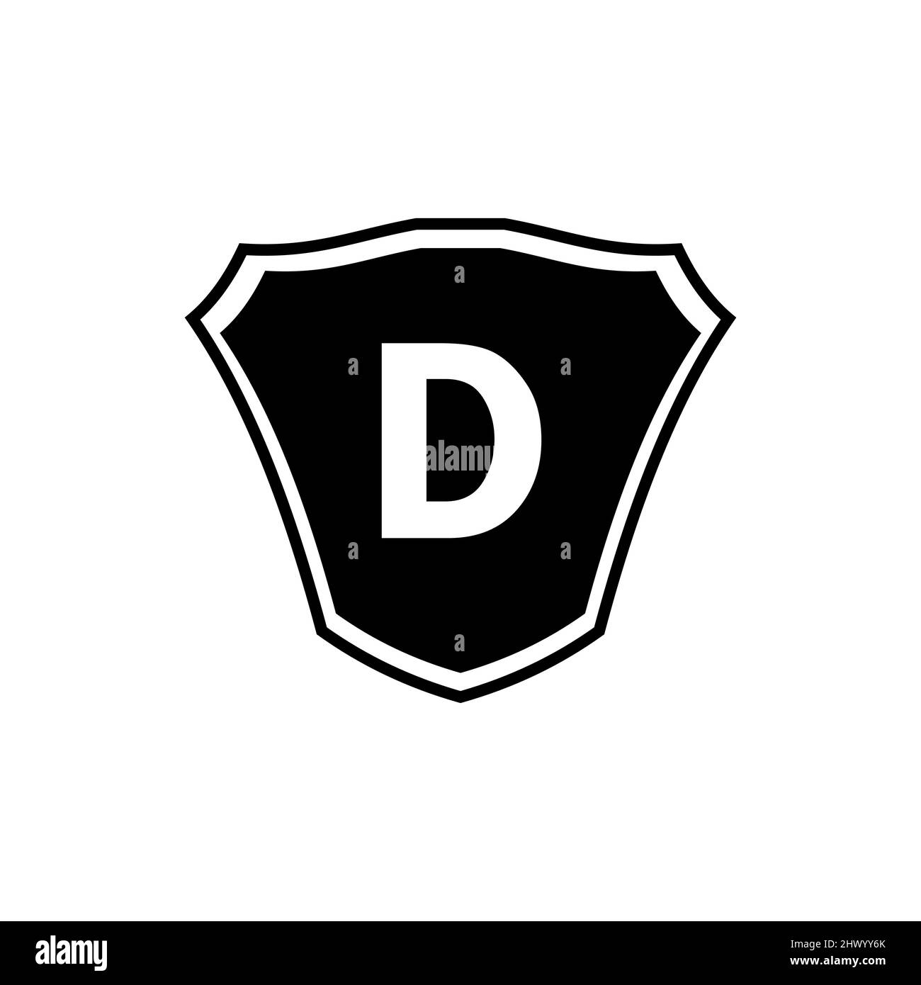 Shield emblem letter D logo template. Letter D shield logo, Premium ...