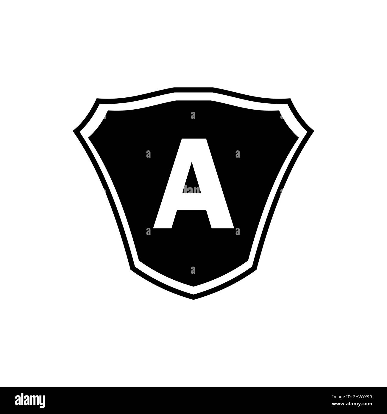 Shield emblem letter A logo template. Letter A shield logo, Premium ...