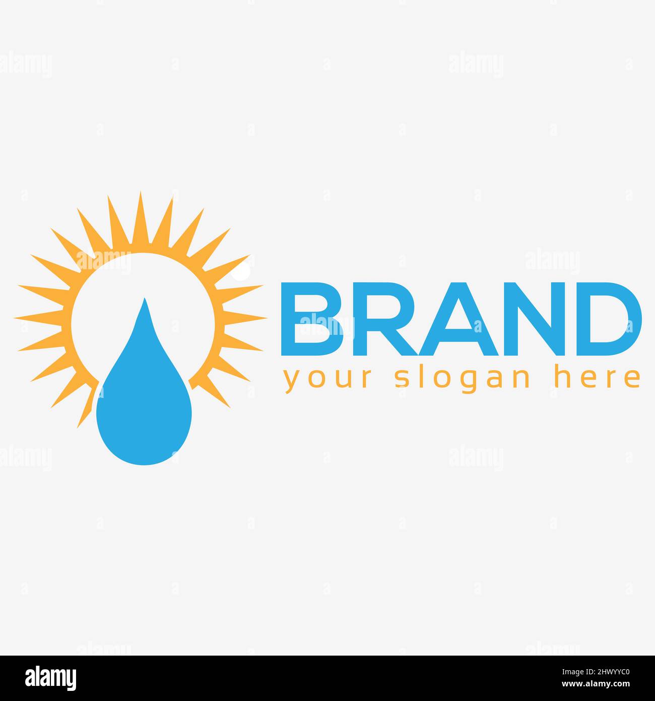 Sun and water logo vector. Flat design. Vector Illustration on white ...
