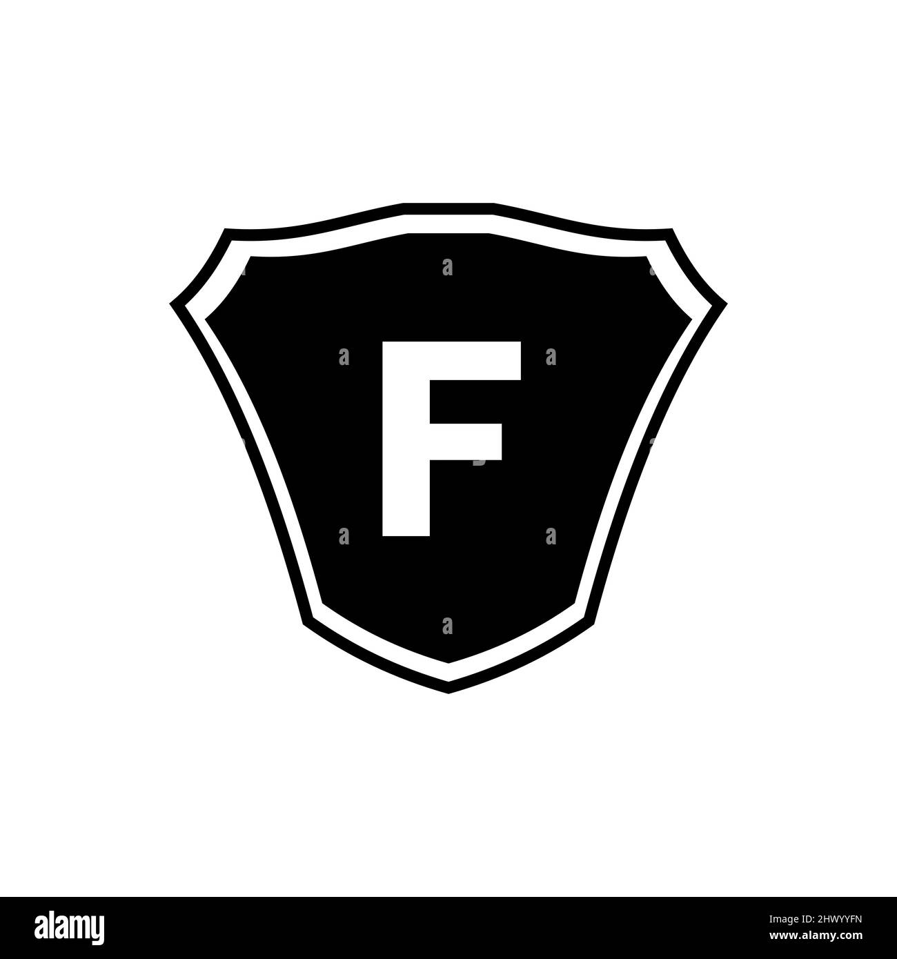 Shield emblem letter F logo template. Letter F shield logo, Premium ...