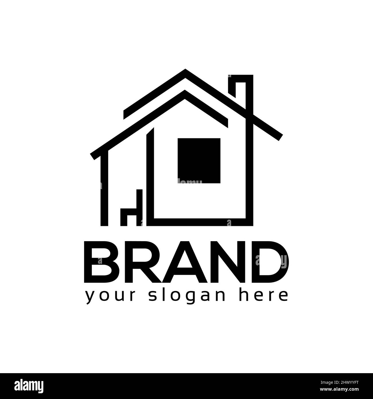 Line house logo vector. Flat design. Vector Illustration on white ...