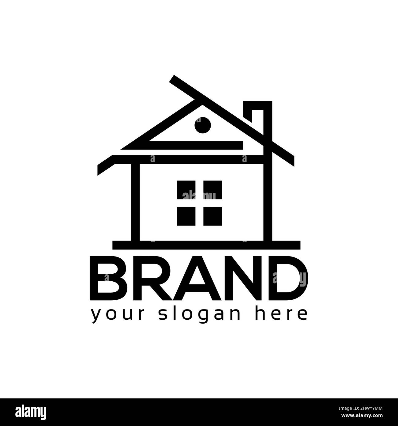 Line house logo vector. Flat design. Vector Illustration on white ...