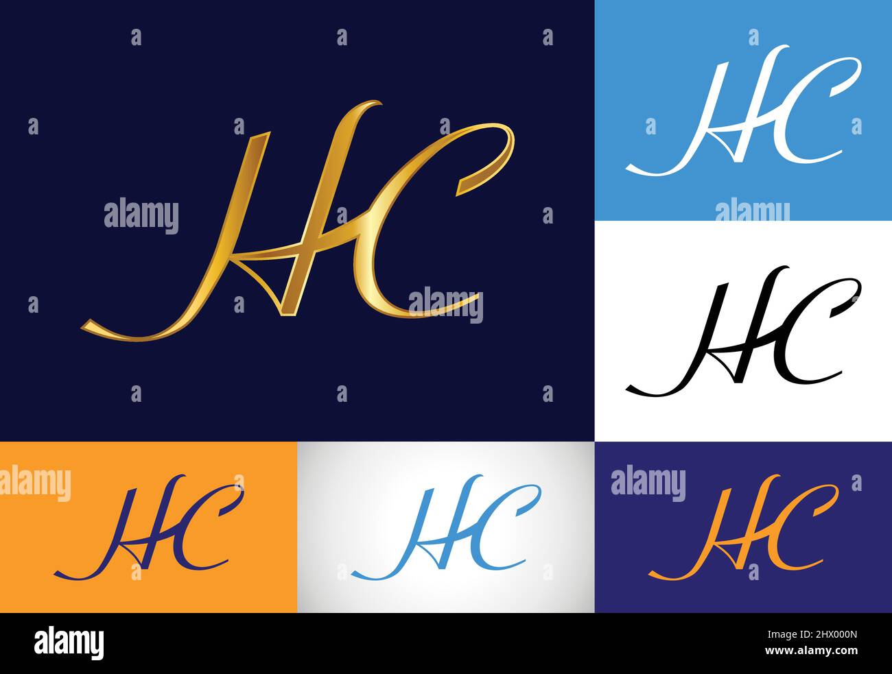 Initial Letter H C Logo Design Vector. Graphic Alphabet Symbol For ...