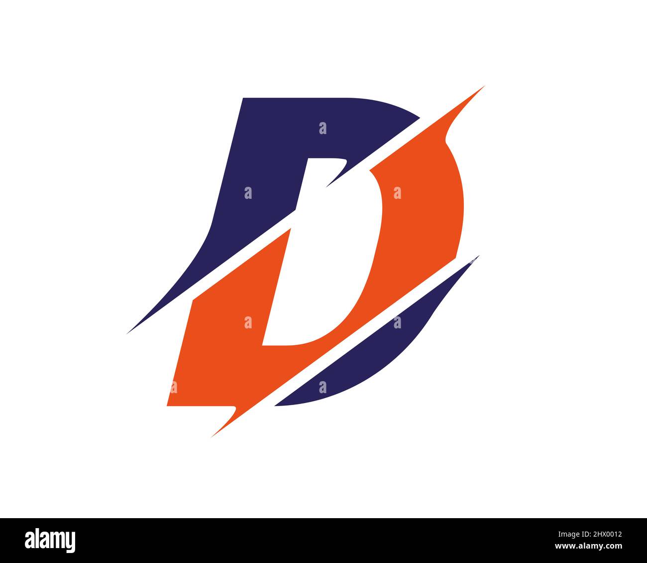 Modern D letter logo with Slash concept. Initial monogram letter D logo ...