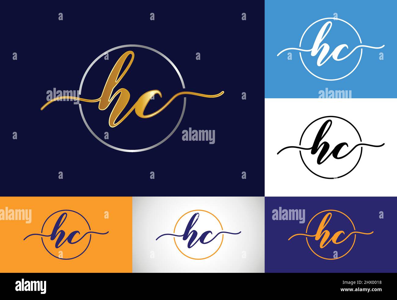 Initial Letter H C Logo Design Vector. Graphic Alphabet Symbol For ...