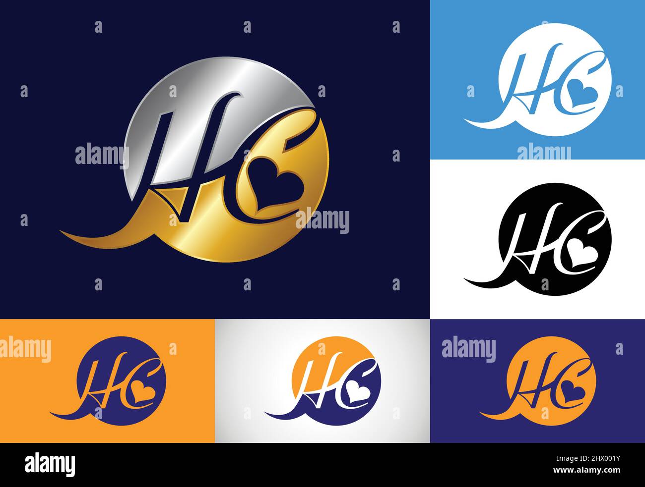 Initial Letter H C Logo Design Vector. Graphic Alphabet Symbol For ...