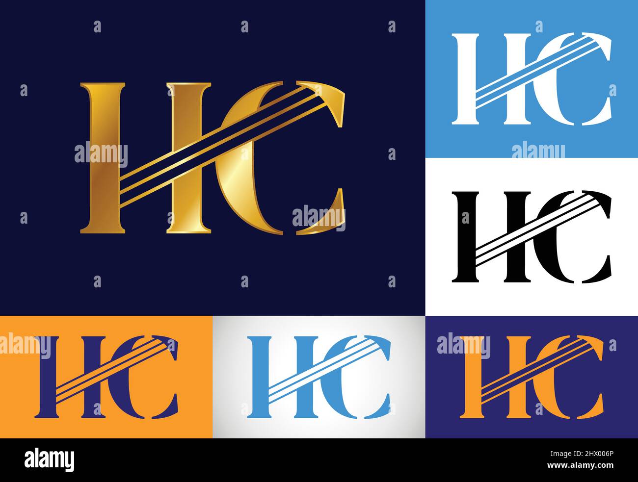 Initial Letter H C Logo Design Vector. Graphic Alphabet Symbol For ...