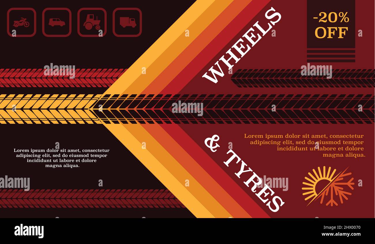 Tire track poster sale card banner background Stock Vector Image & Art ...