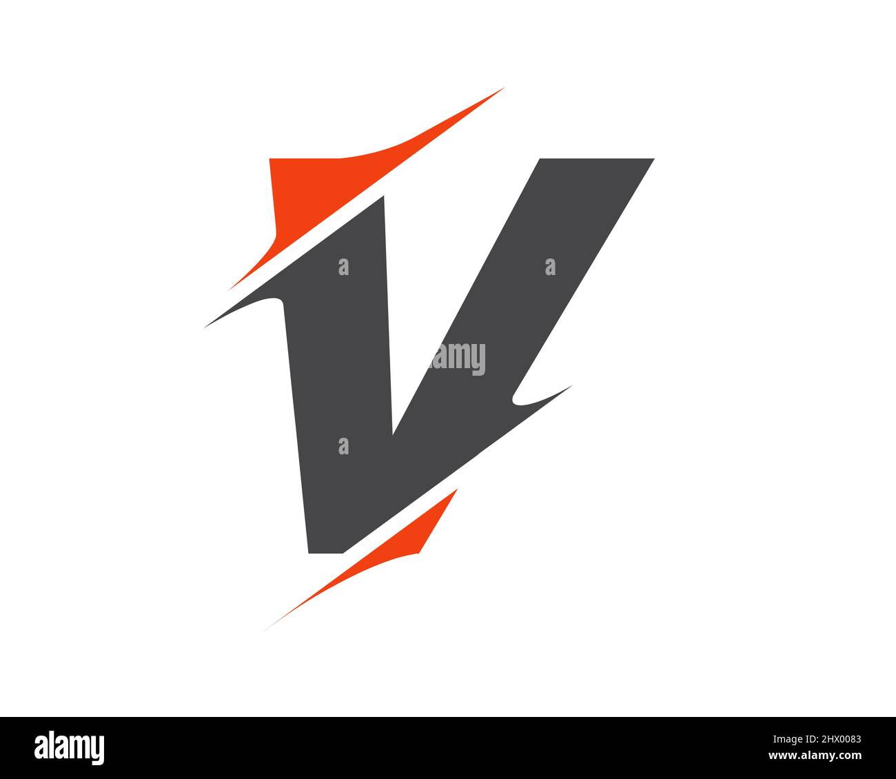 Modern V letter logo with Slash concept. Initial monogram letter V logo ...