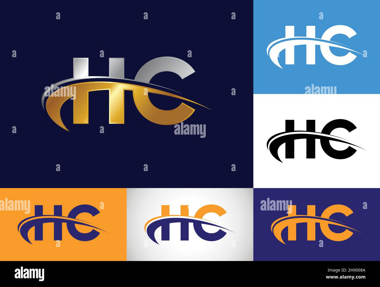 Initial Letter H C Logo Design Vector. Graphic Alphabet Symbol For ...