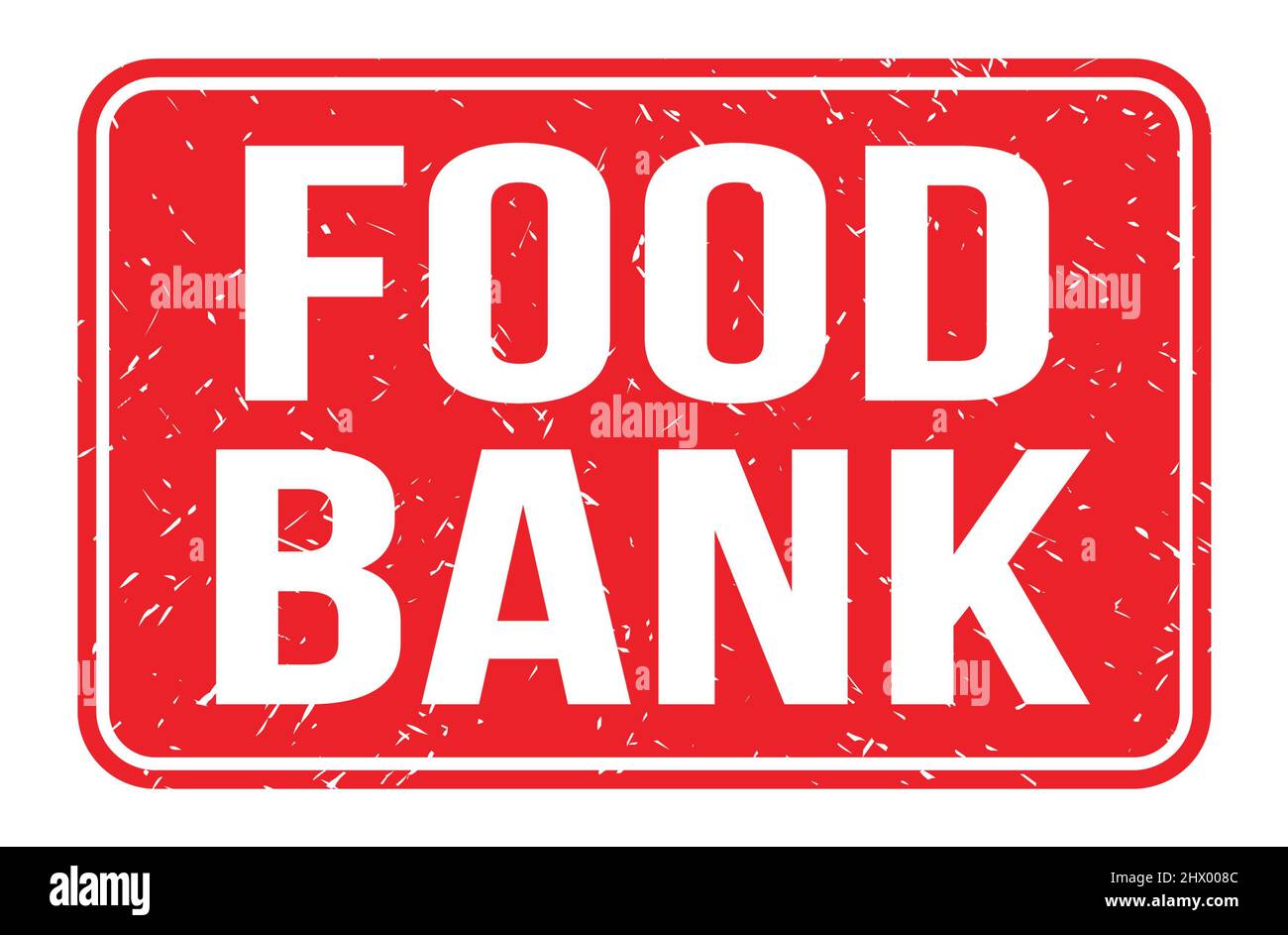 FOOD BANK, words written on red rectangle stamp sign Stock Photo - Alamy