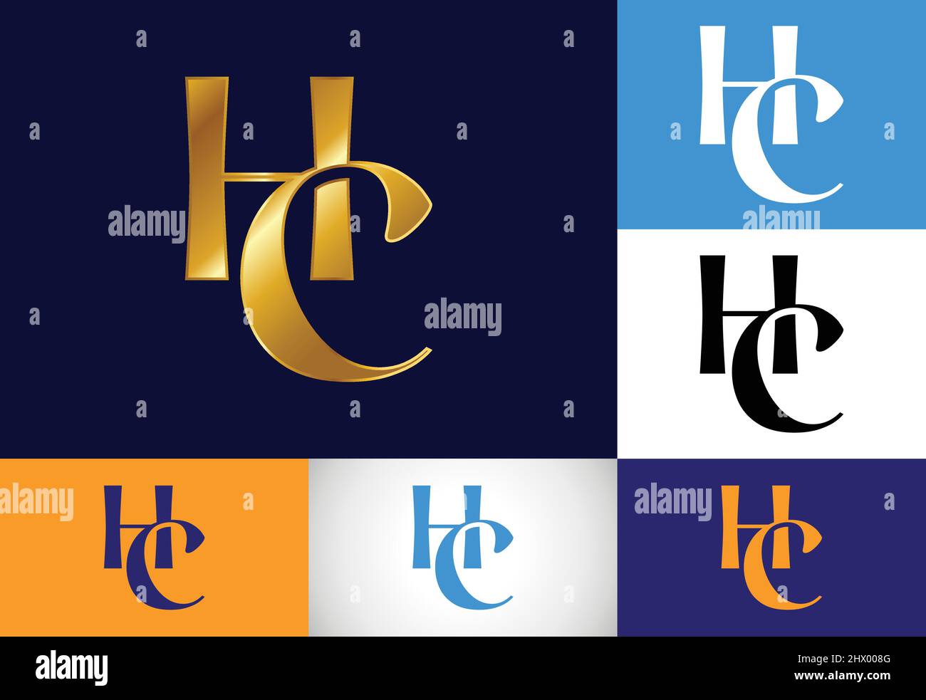 Initial Letter H C Logo Design Vector. Graphic Alphabet Symbol For ...