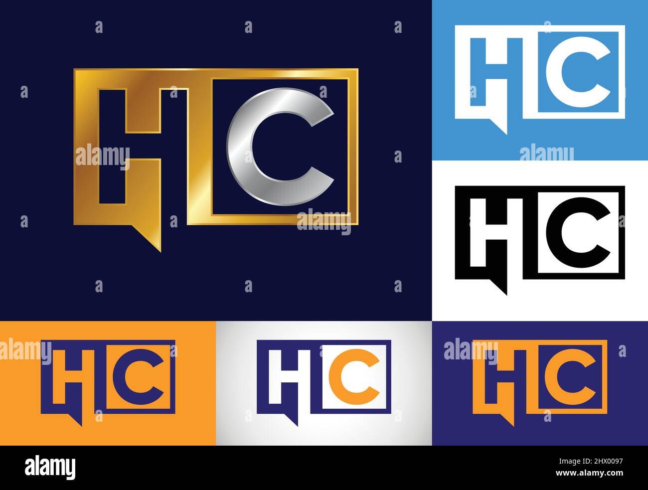 Initial Letter H C Logo Design Vector. Graphic Alphabet Symbol For ...
