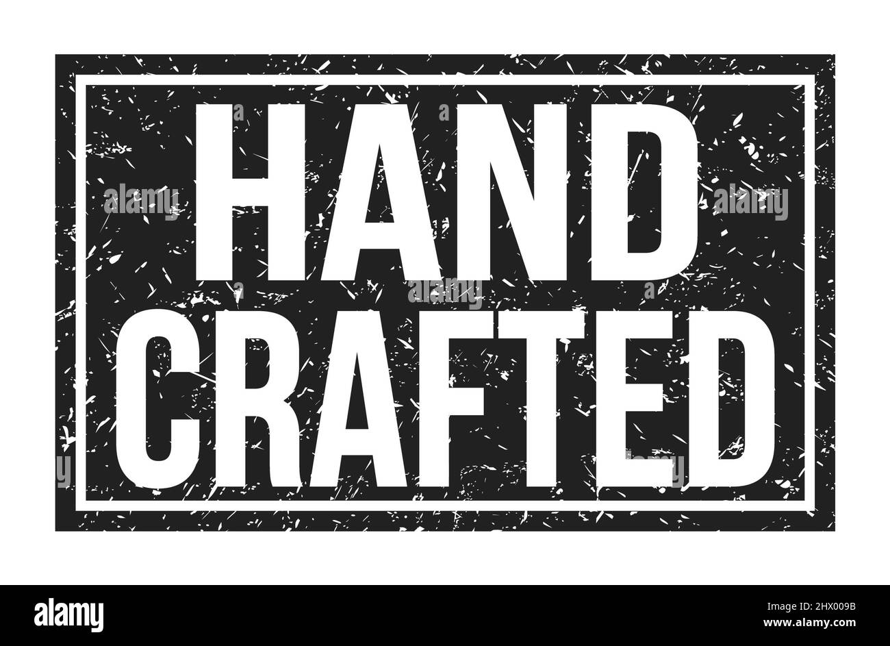 HAND CRAFTED, words written on black rectangle stamp sign Stock Photo ...