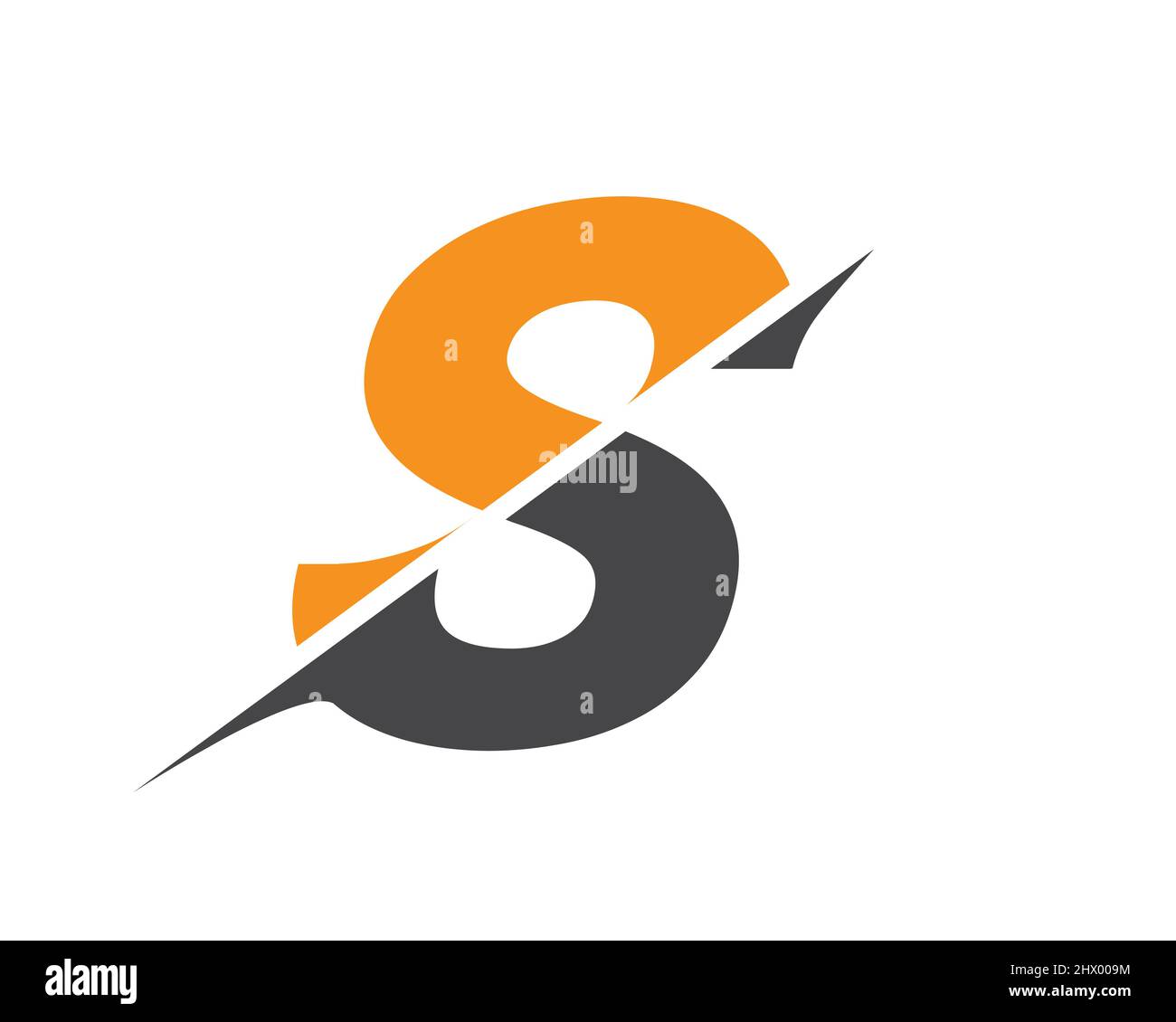 Modern S letter logo with Slash concept. Initial monogram letter S logo ...