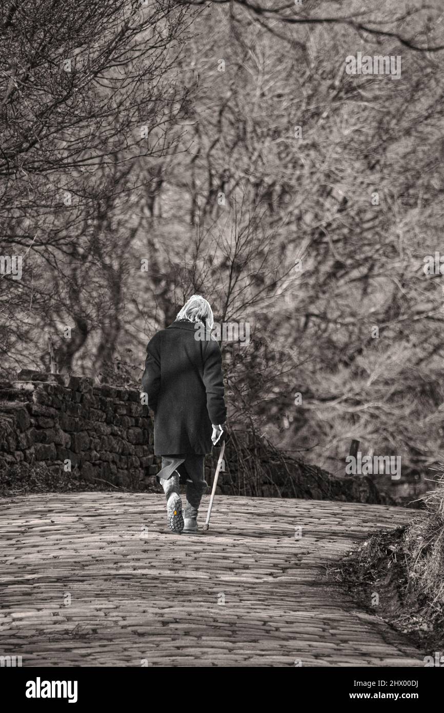 Old lady walker hi-res stock photography and images - Alamy