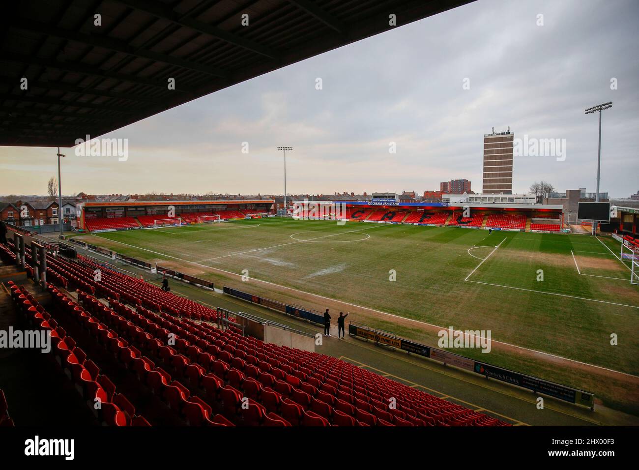 Crewe, UK. 08th Mar, 2022. A general view (GV) of Alexandra Stadium ...