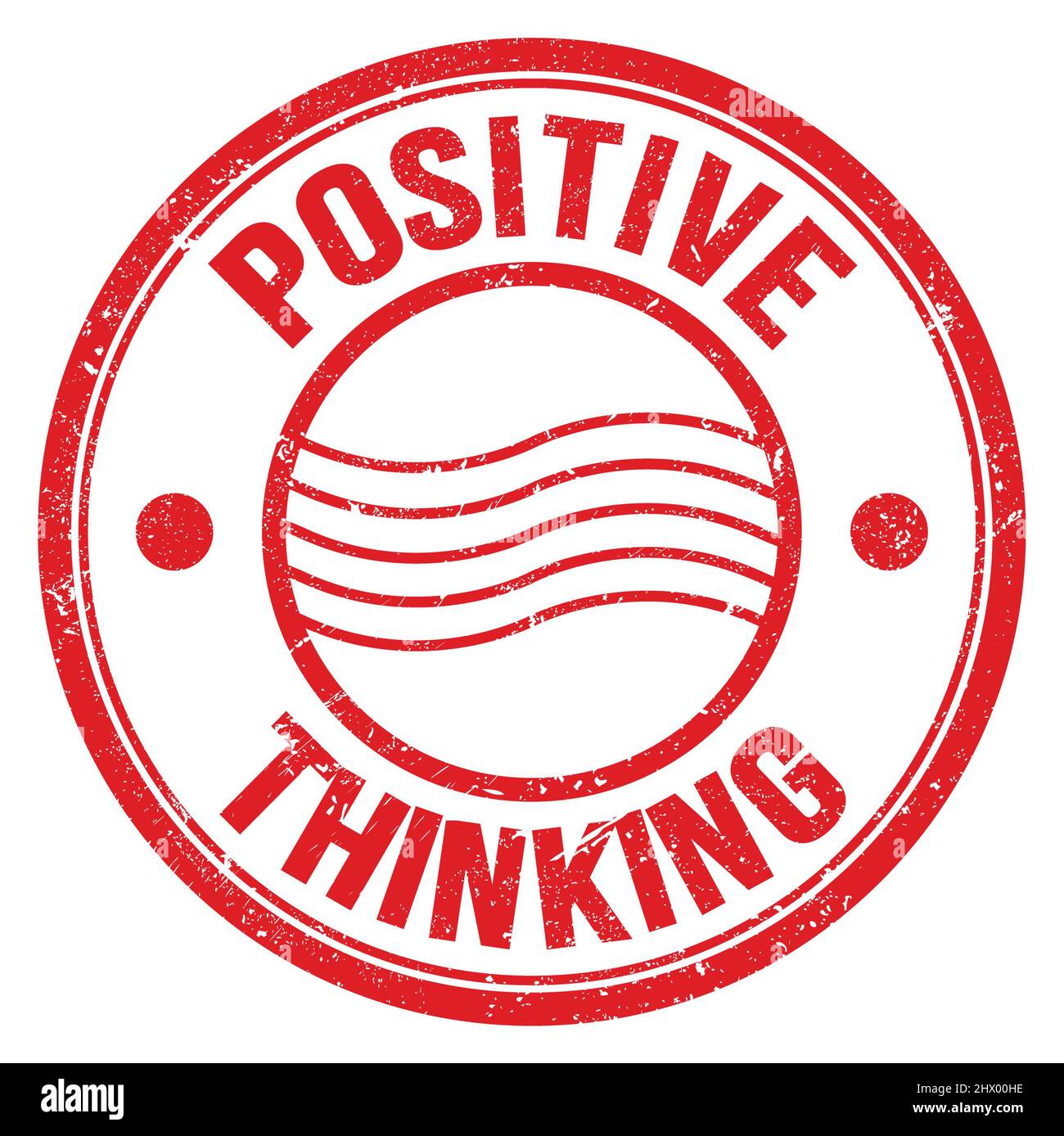 POSITIVE THINKING text written on red round postal stamp sign Stock ...